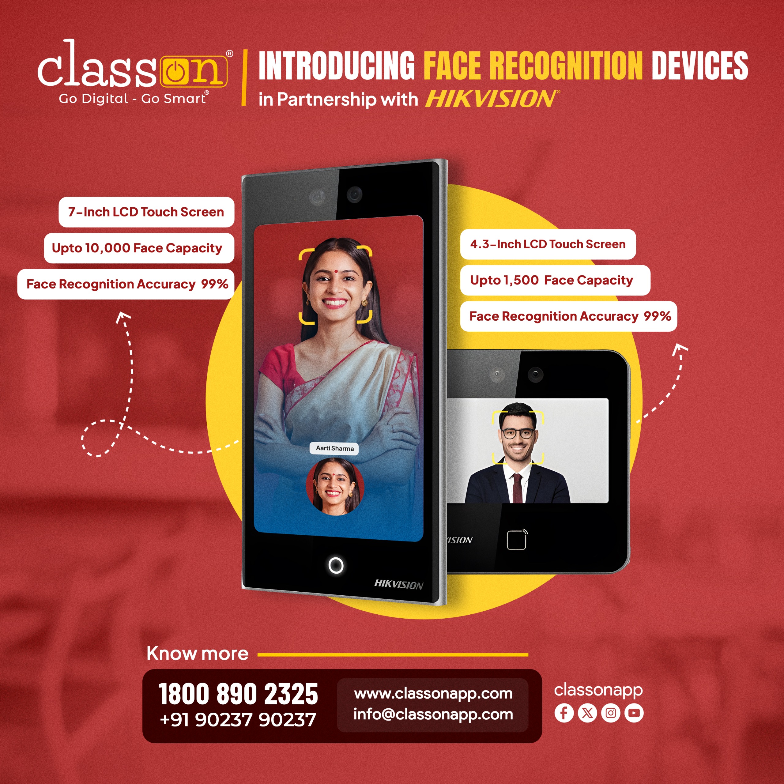Class ON | AI Face Recognition Biometric Attendance Machine for Schools