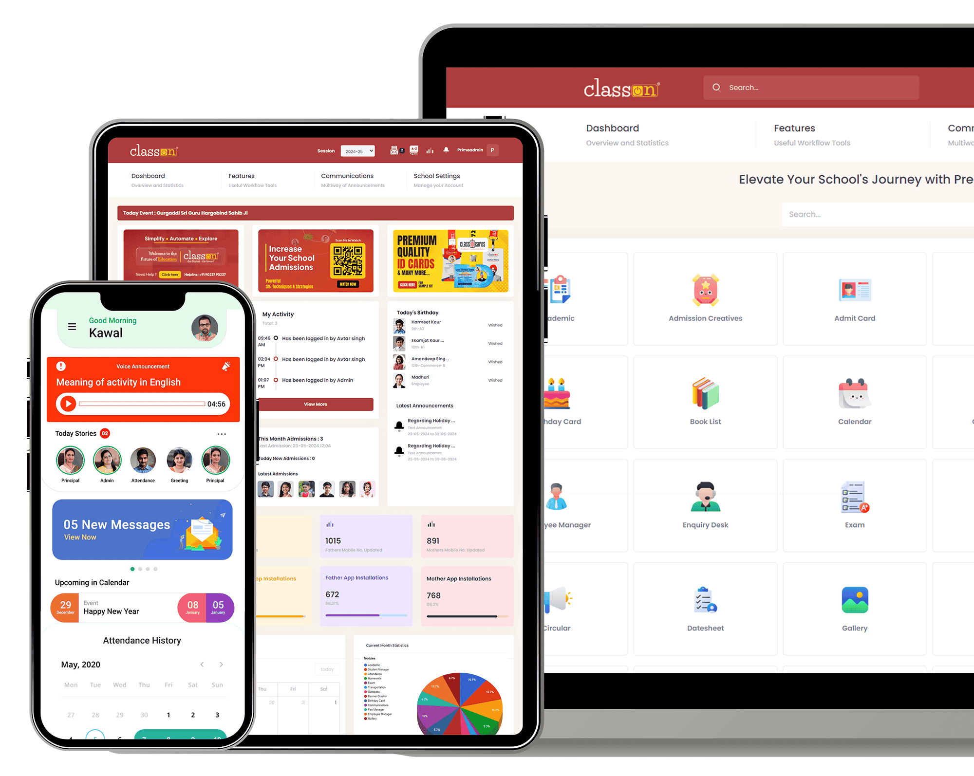 Admit Card Creator | Class On App School ERP Software